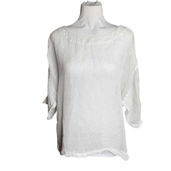 Pure Jill | Tops | Pure Jill J Jill 0 Linen White Top Gauzy Medium ...